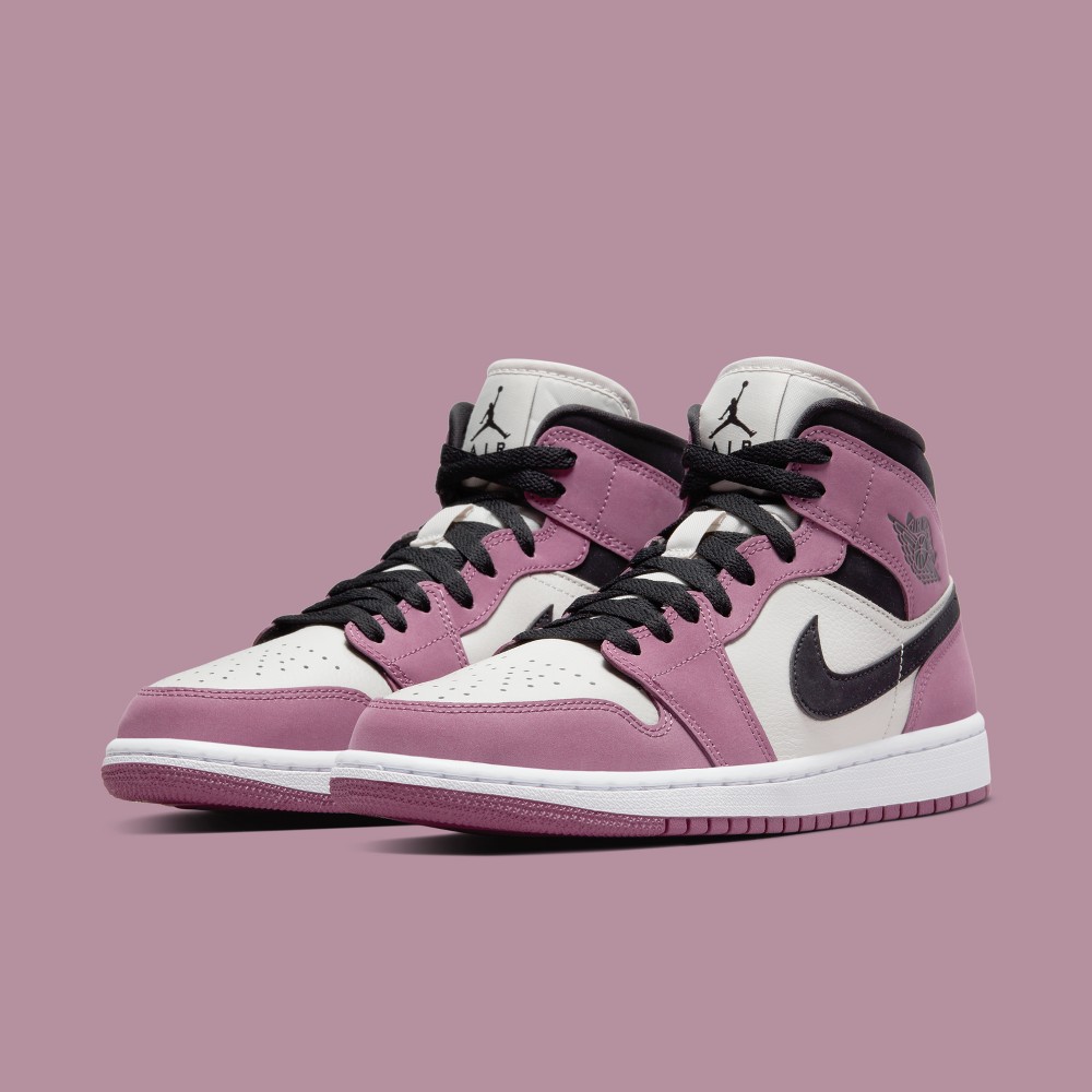 "Berry Pink" Covers the Overlays on This Air Jordan 1 Mid | Grailify